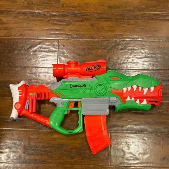 Nerf | Toys | Nerf Neon Green Orange Dinosquad Rexrampage Huge 23 In ...